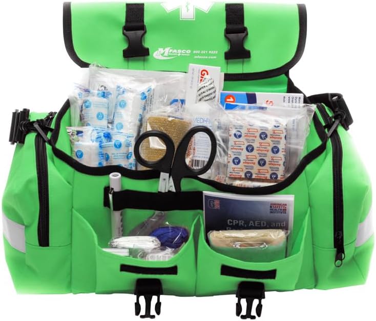 First Aid Kit - Fully Stocked Portable Reflective Bag -First Responder ...