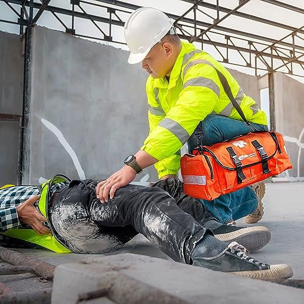 First Aid Kit - Fully Stocked Portable Reflective Bag - First Responder ...