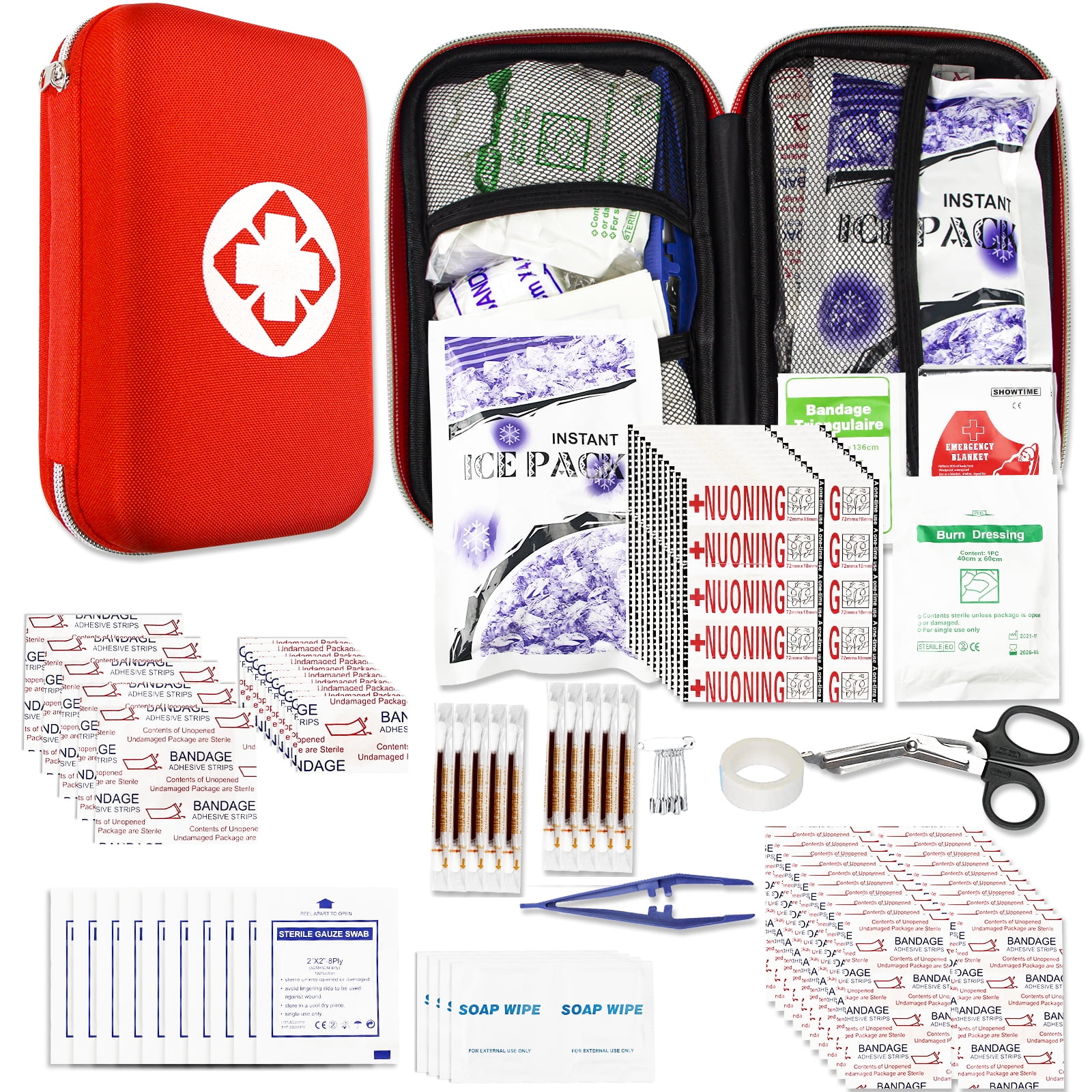 First Aid Kit Home 276PCS Emergency Kit Home Supplies Red First Aid ...