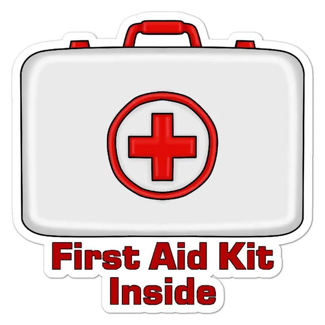 First Aid Kit Inside Sticker Indoor Outdoor Phone Decal Water Bottle ...