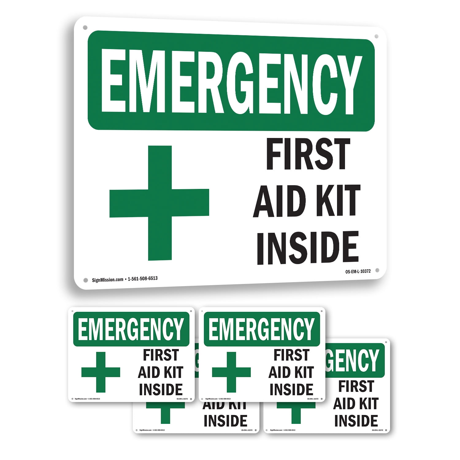 First Aid Kit Inside With Symbol OSHA Emergency Rigid Plastic Sign 24 ...