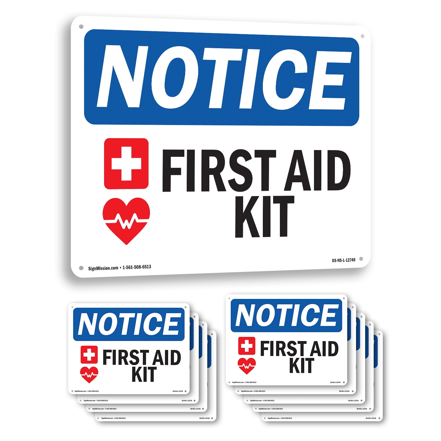 First Aid Kit OSHA Notice Aluminum Sign 24 Inch x 18 Inch - 10 Pack ...
