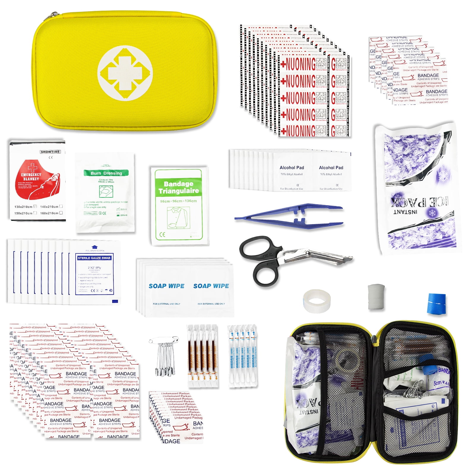 First Aid Kit Refill Supplies Car Emergency Kits 274 Pcs Camping ...