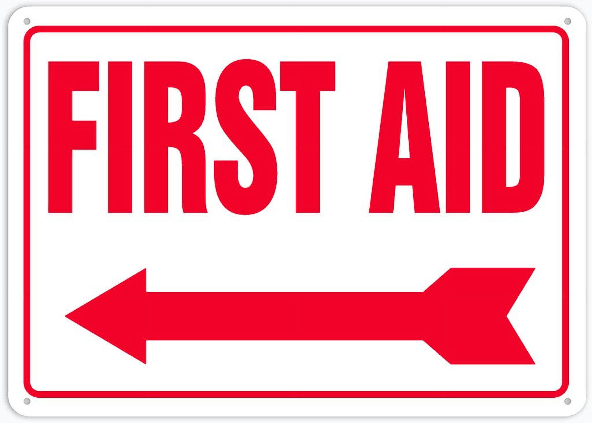 First Aid Left Arrow Rust Free Aluminum 12 X 8 In, Weatherproof And ...