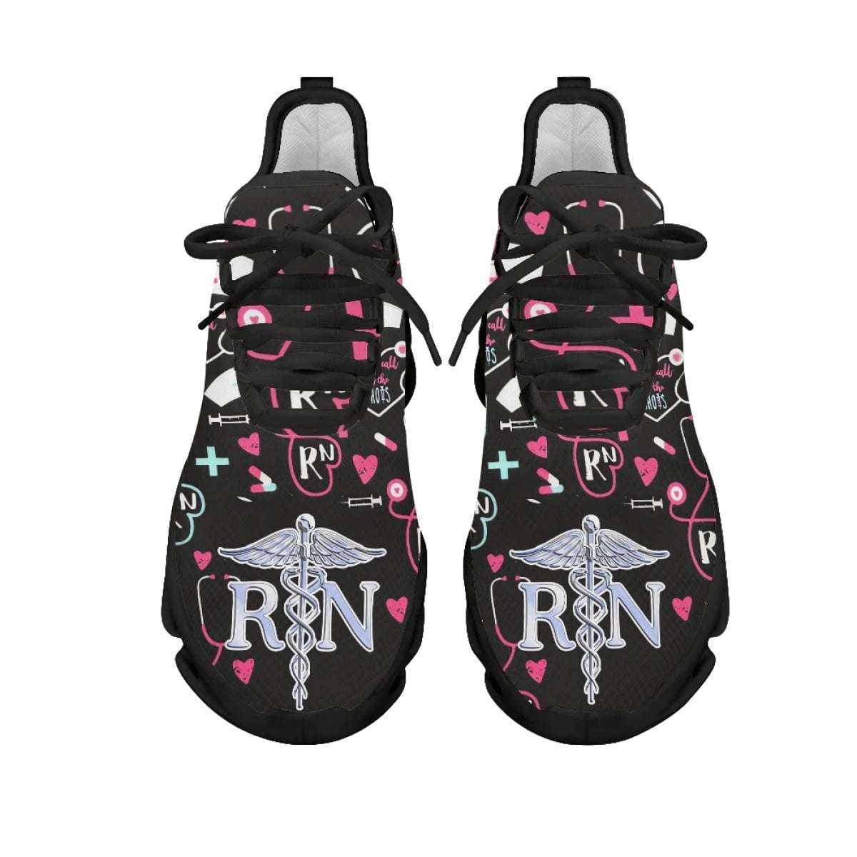 First Aid Logo Pattern Print Ladies Sneakers Round Toe Classic Running ...
