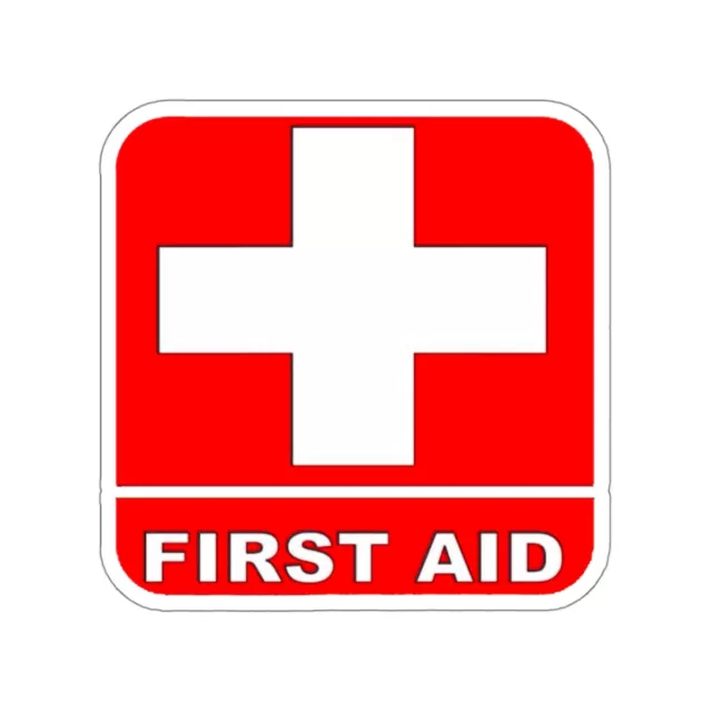 First Aid Medical Kit White Cross Label Advisory Logo Design Stickers ...