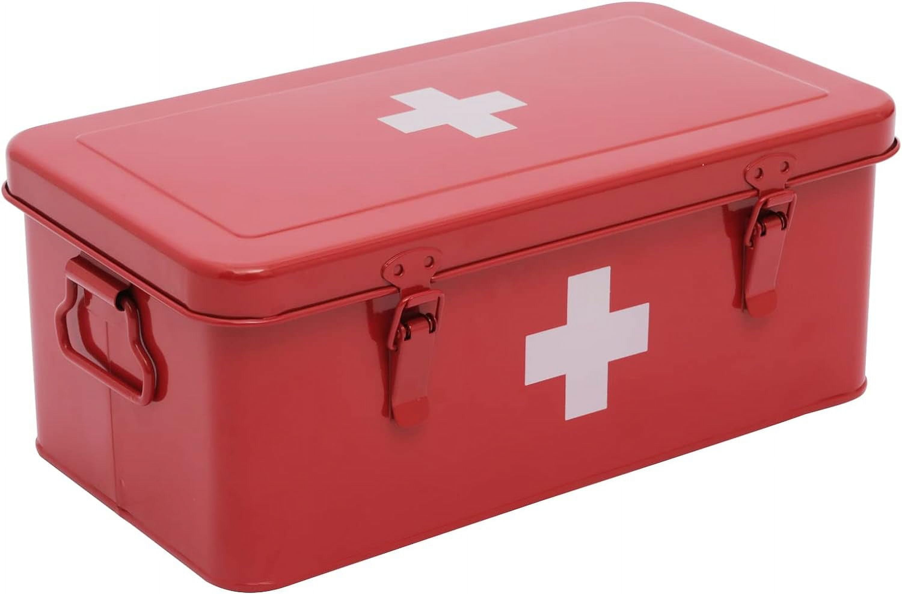 First Aid Medicine Box, First Aid Kit Supplies Bin, Metal Medicine ...