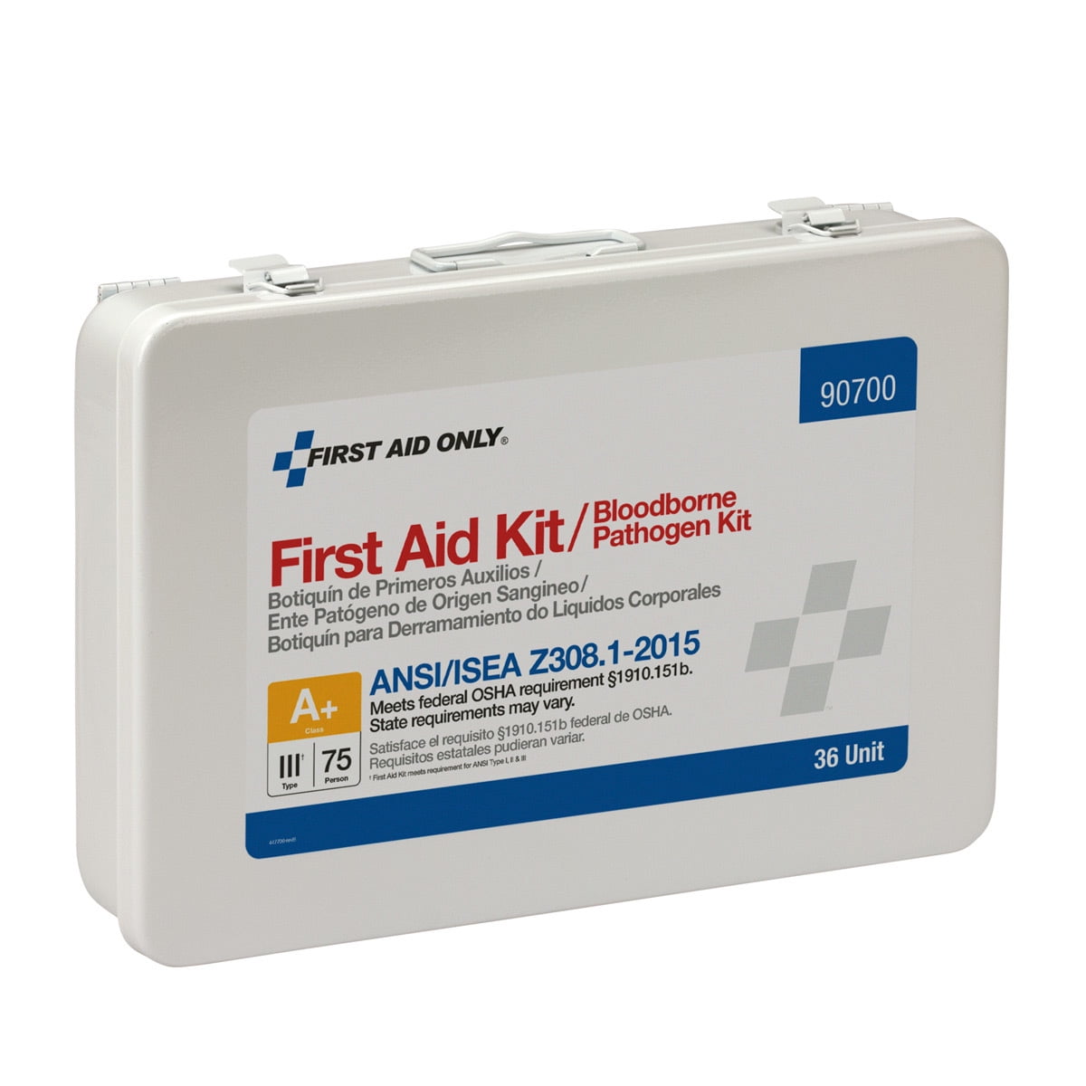 First Aid Only 146 Piece Metal First Aid Kit with BBP Pack, ANSI ...