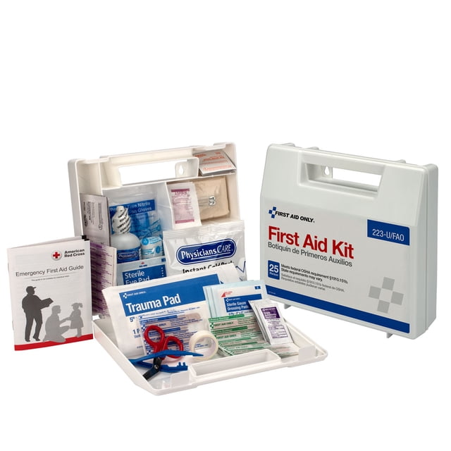 First Aid Only 25 Person ANSI & OSHA First Aid Kit, Plastic, 107 Count ...