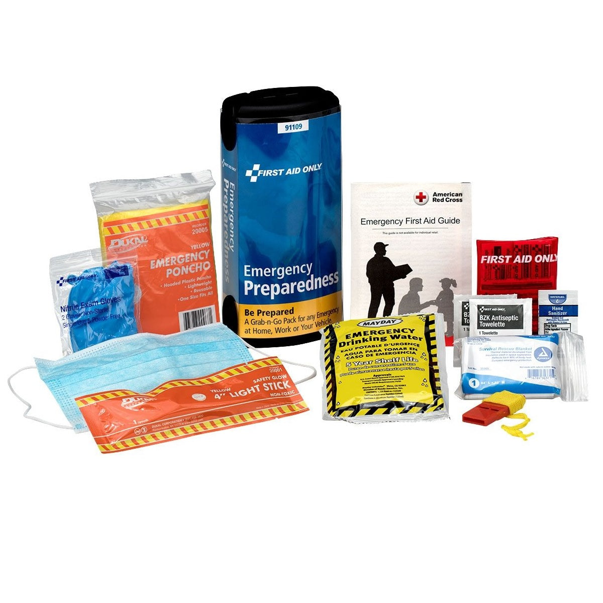 First Aid Only 91109 Emergency Preparedness Grab-And-Go Pod, Plastic ...