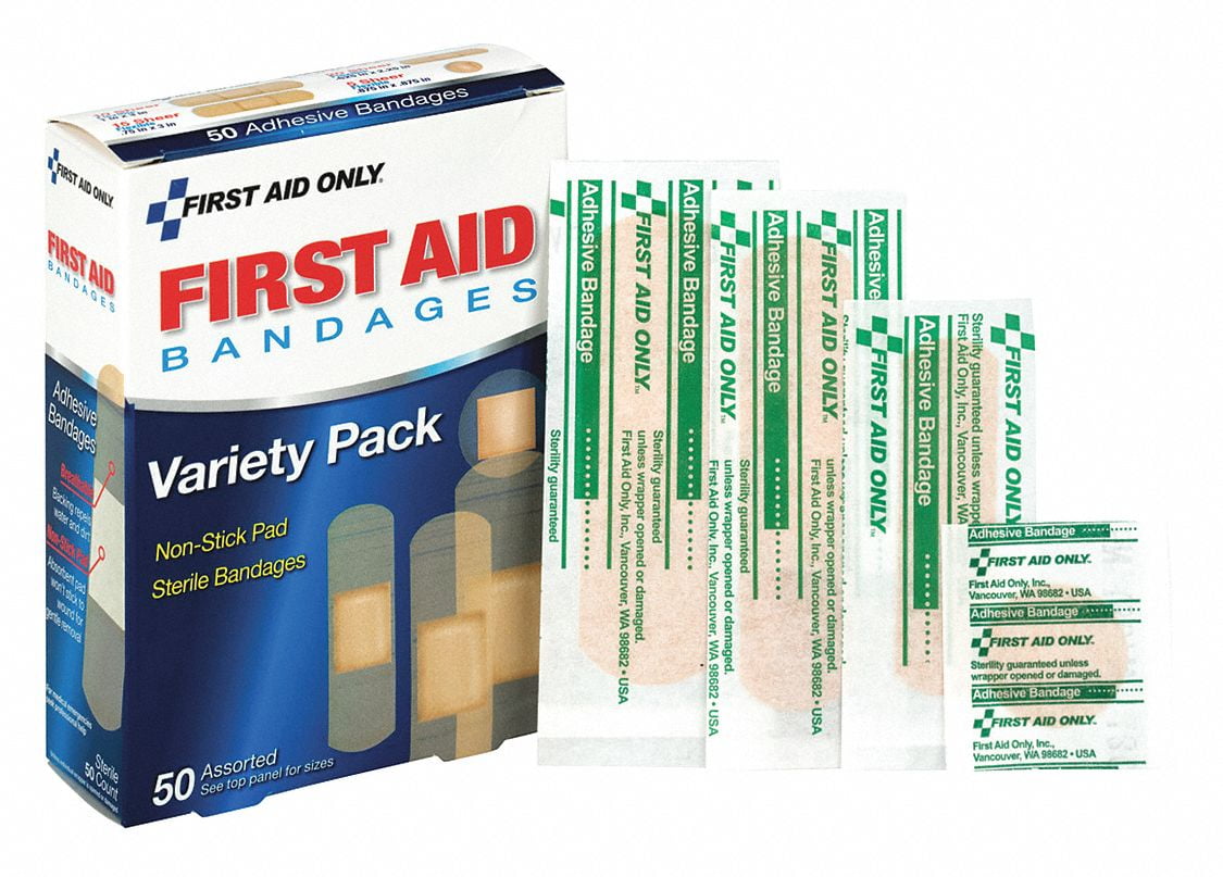 First Aid Only Strip Bandages,x,Plastic,PK50 90332 - Walmart.com