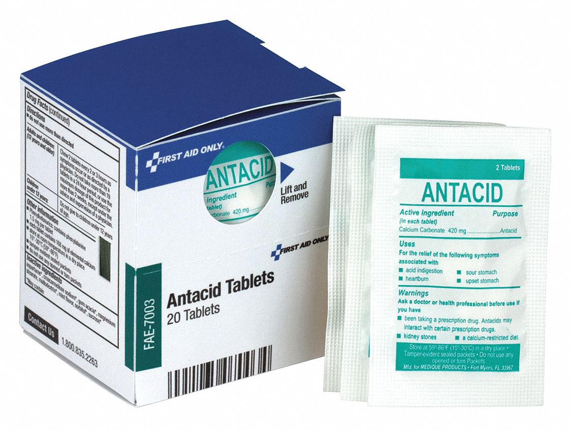 First Aid Only Antacids and Indigestion,Tablet,PK20 FAE-7003 - Walmart ...