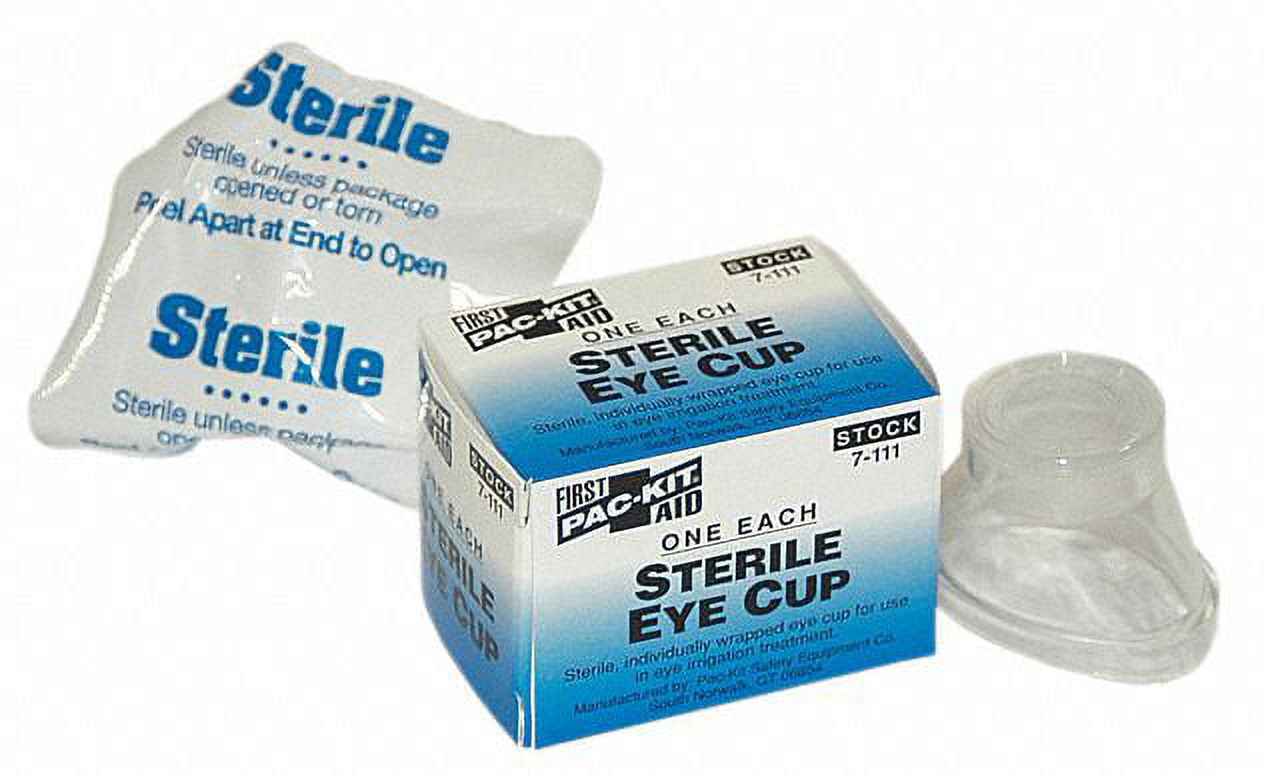 First Aid Only Sterile Eye Cup, Clear Plastic 7-111 for Eyewash, Flush ...