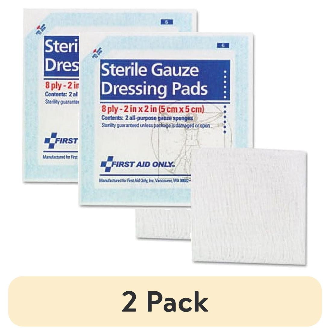 (2 pack) First Aid Only, FAOFAE5000, Sterile Gauze Dressing Pads, 10 ...