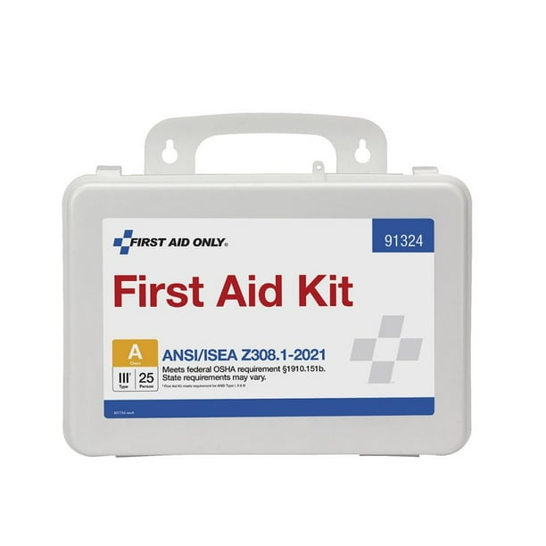 First Aid Only First Aid Kit 25 Person Plastic Case Ansi Portable ...