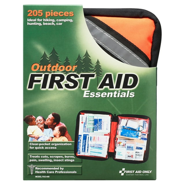 First Aid Only Outdoor First Aid Kit for Hiking and Camping, 205 Pieces ...