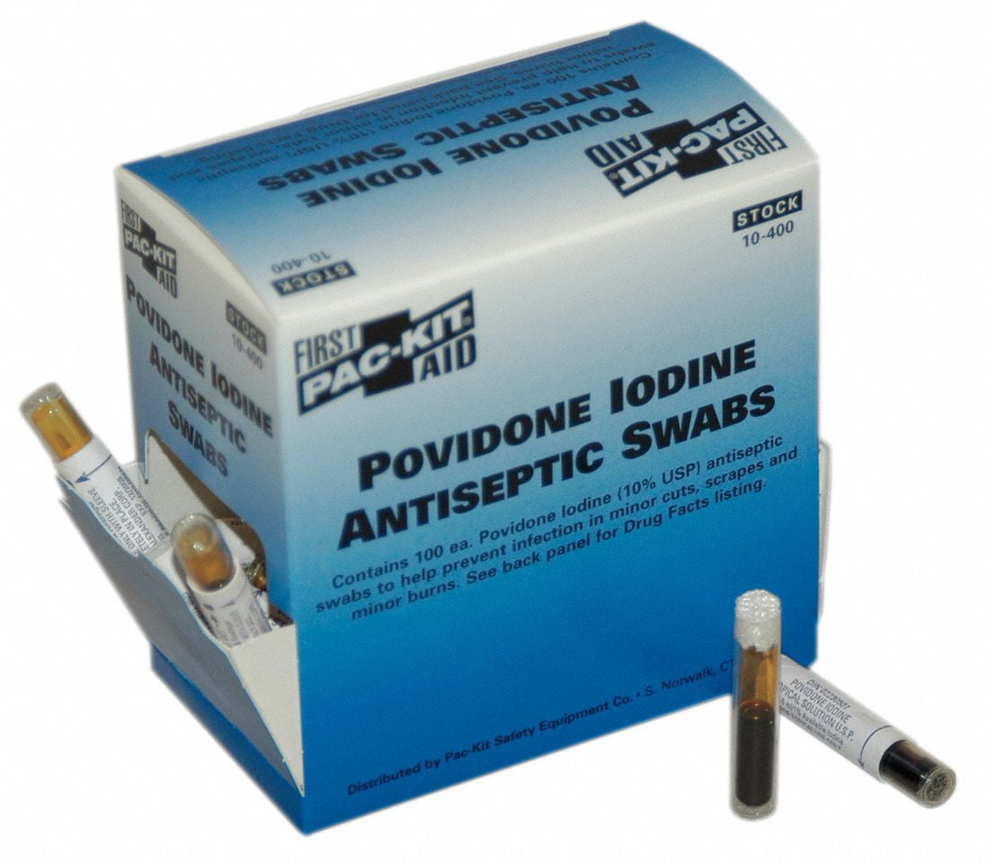 First Aid Only Topical Antiseptic,Swab,PK100 10-400 - Walmart Business ...