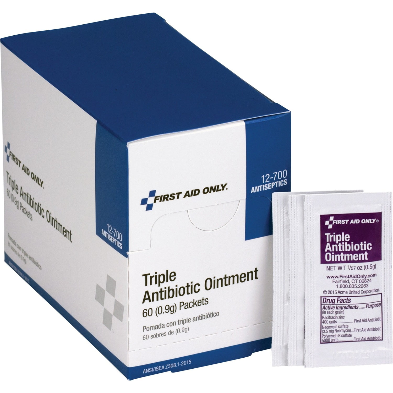 First Aid Only Triple Antibiotic Ointment Single Use Packets 50/BX ...