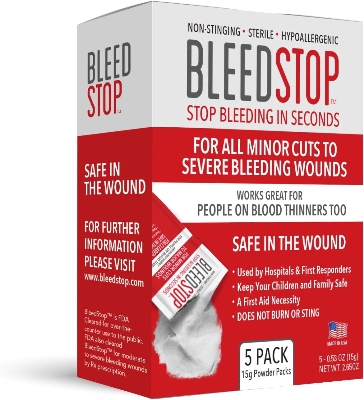 First Aid Powder for Blood Clotting, Trauma Kit, Blood Thinner Patients ...