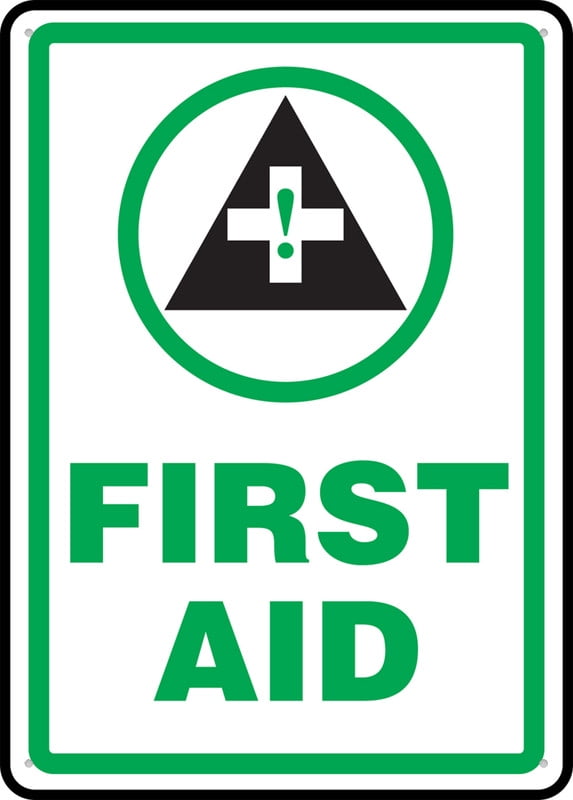 First Aid Sign 8X12 Inch Rust Free Aluminum Easy To Read & Sturdy Keep ...