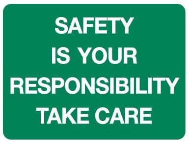 First Aid Sign - Safety Is Your Responsibility Take Care Safety Signs Emergency 8x12 Inch Notice ...