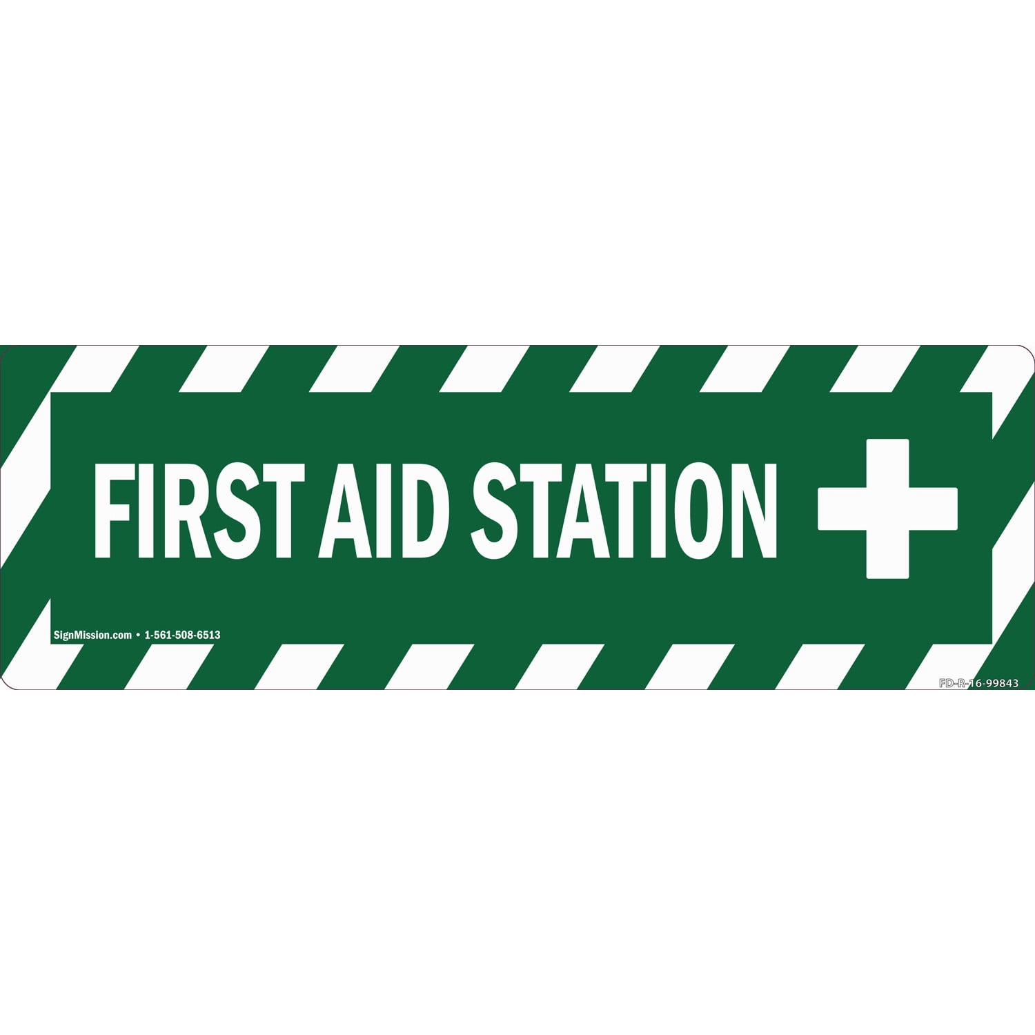 First Aid Station Non-Slip Floor Marker | 12 Pack of 6" X 18" Vinyl ...