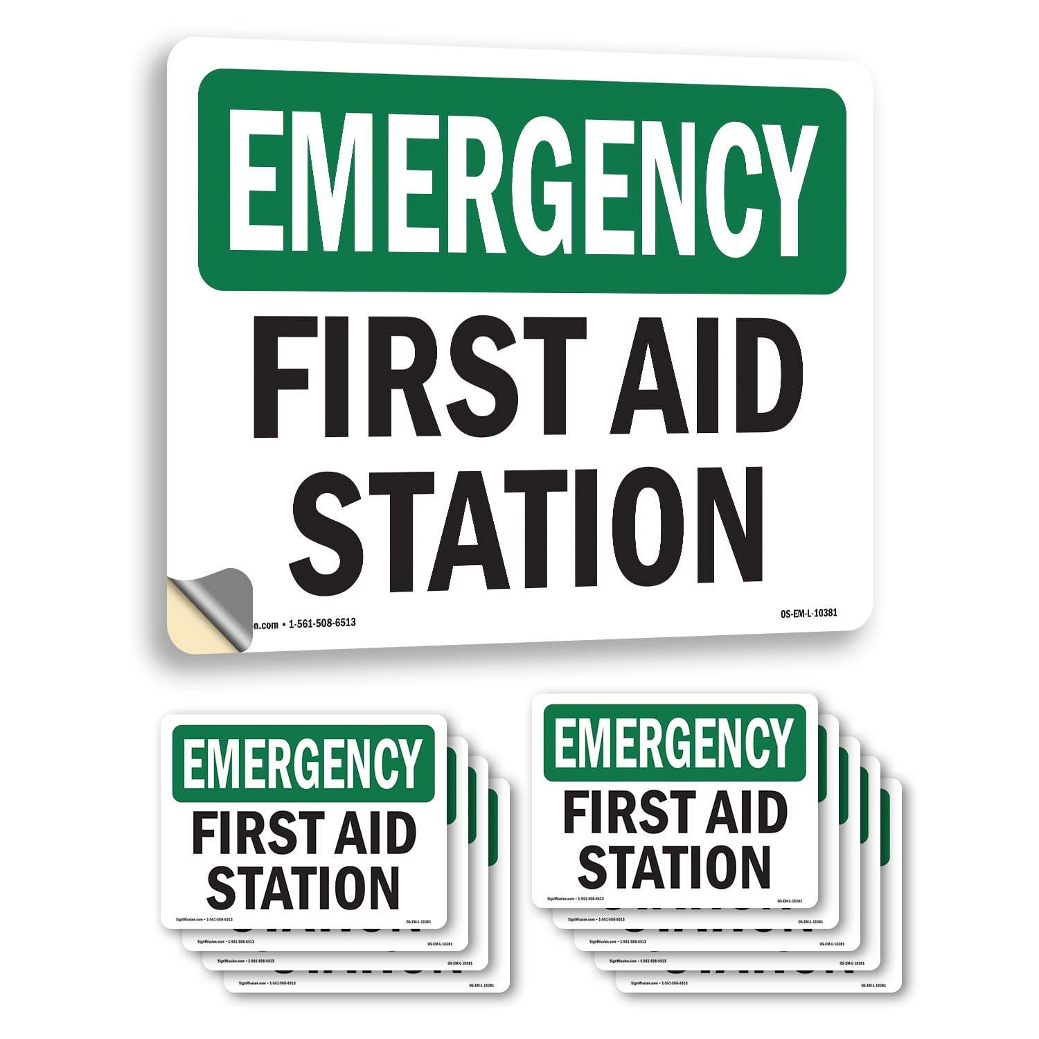 First Aid Station OSHA Emergency Vinyl Decal Label 10 Inch x 7 Inch ...