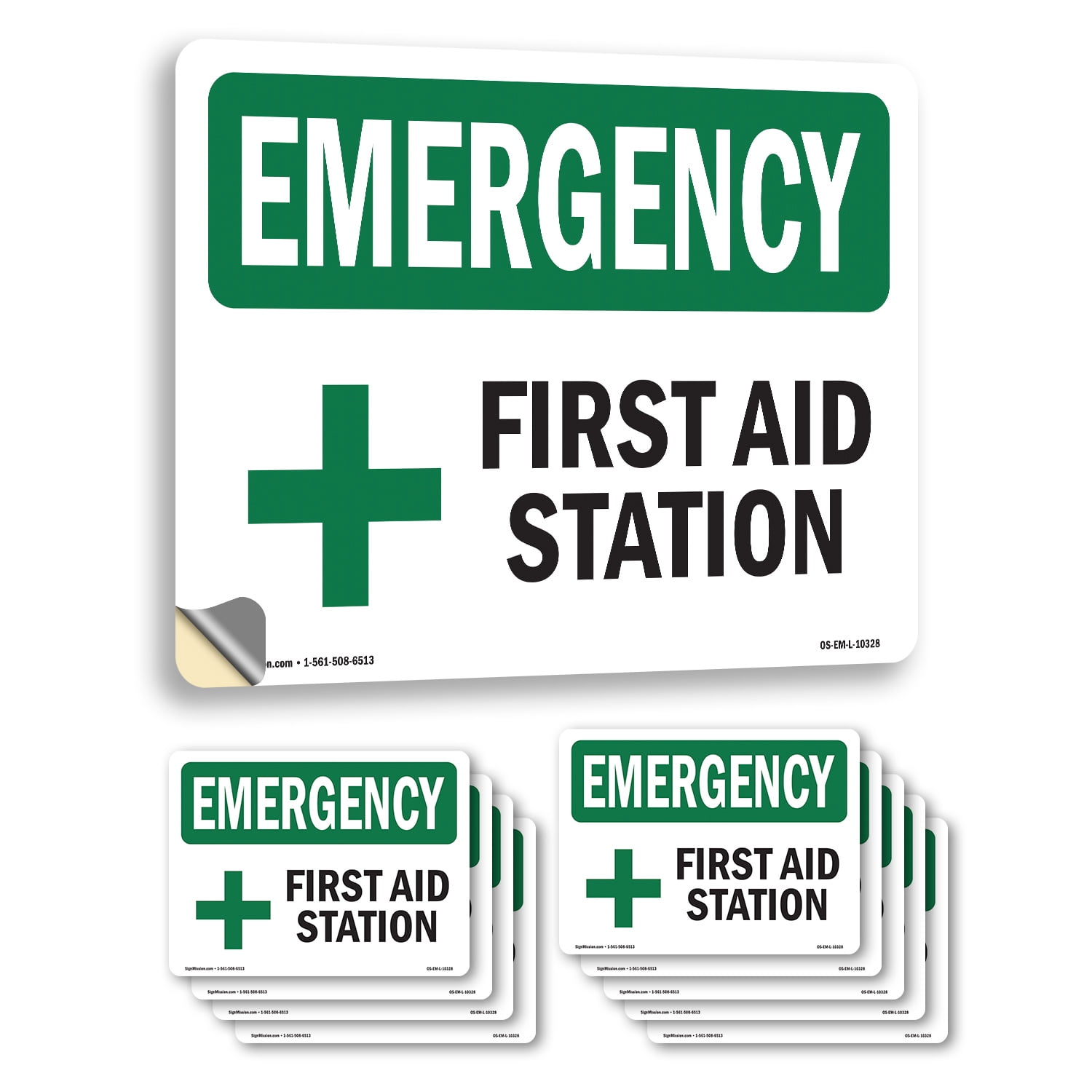 First Aid Station OSHA Emergency Vinyl Decal Label 24 Inch x 18 Inch ...