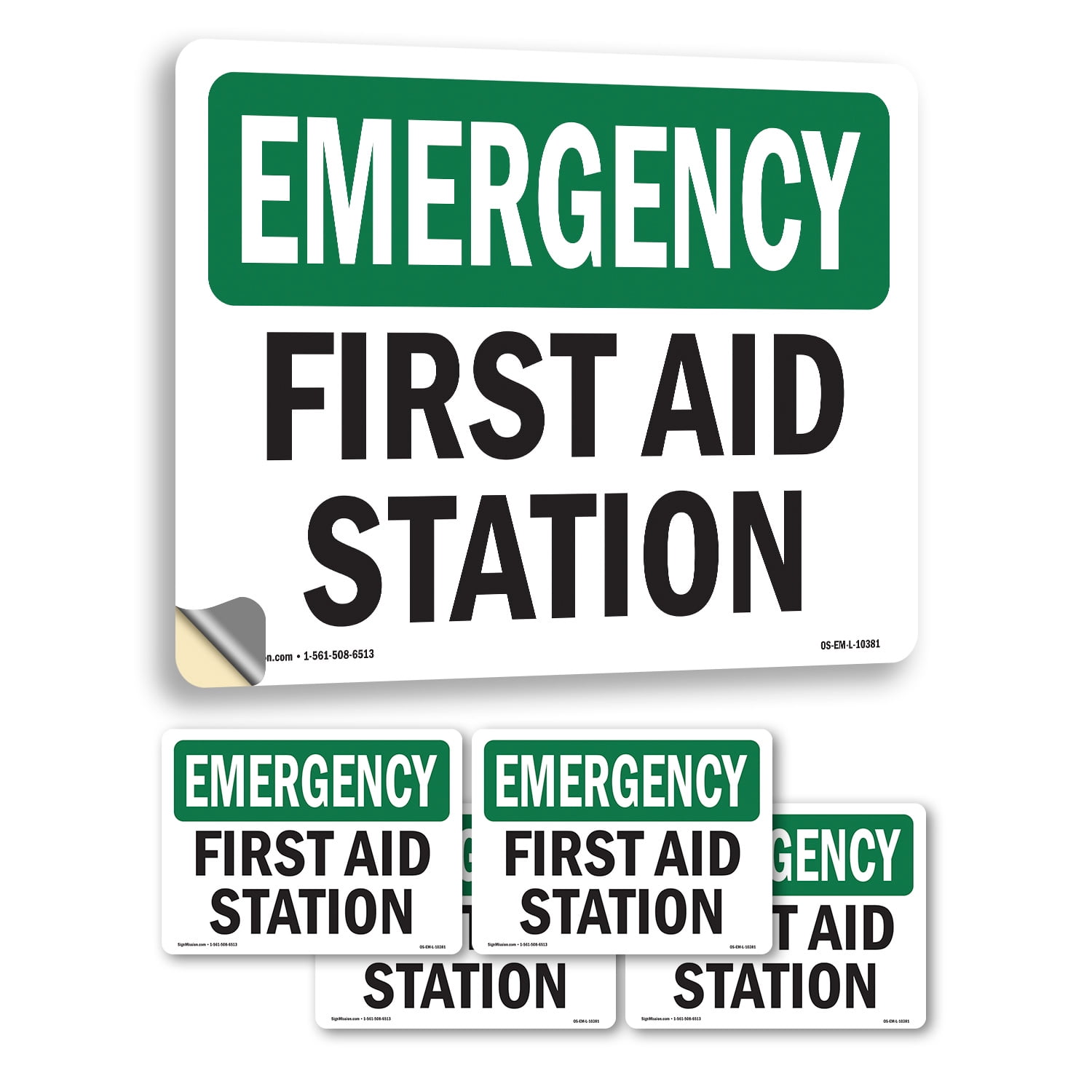 First Aid Station OSHA Emergency Vinyl Decal Label 24 Inch x 18 Inch ...