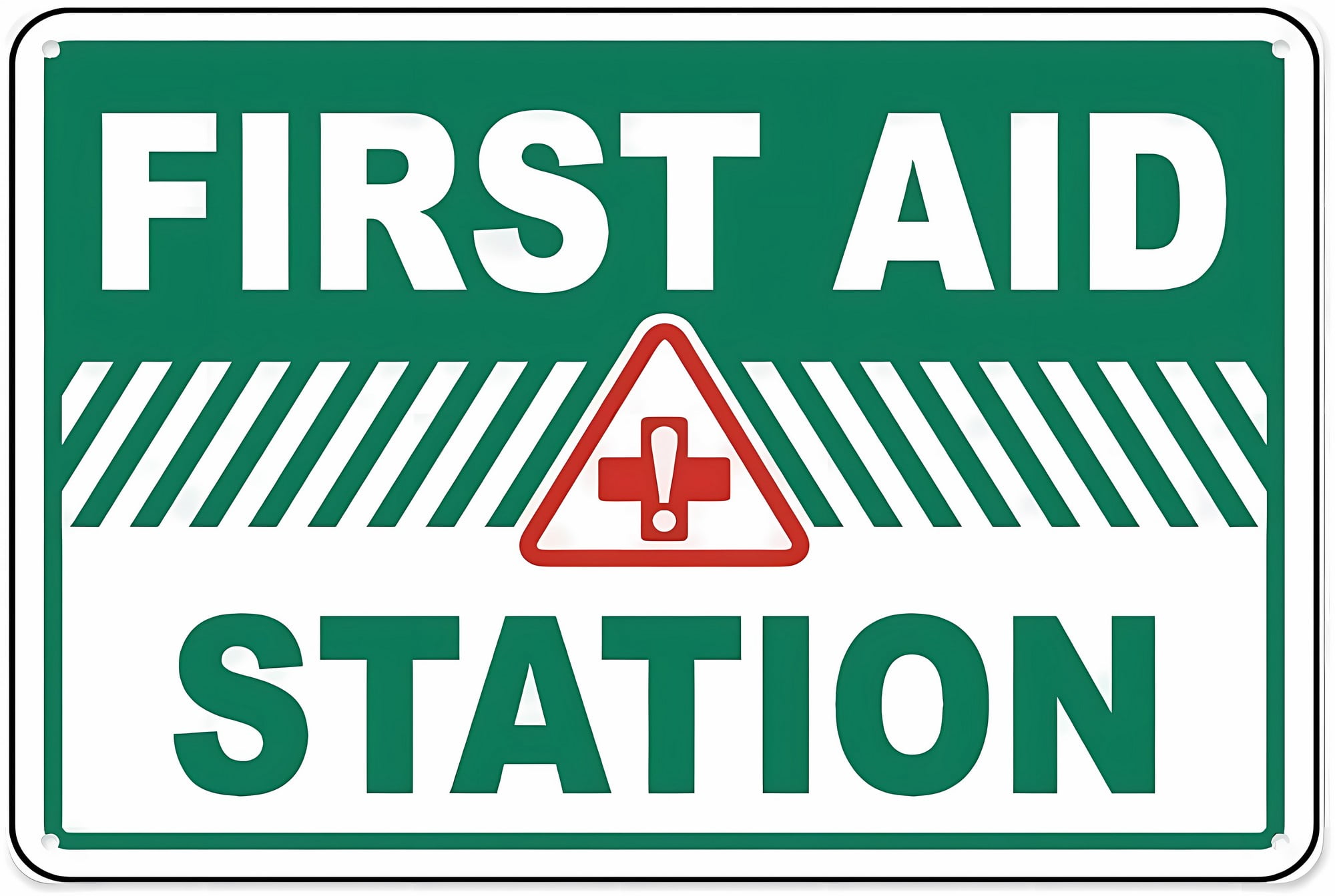 First Aid Station Sign - 8"x12" Vintage Metal Warning Sign for Home ...