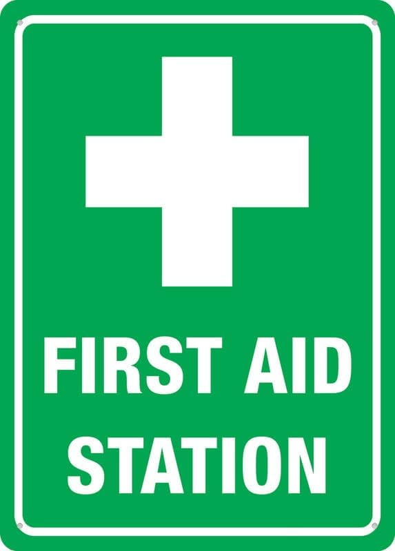 First Aid Station Sign Outdoor, Uv Printed Rust Free Aluminum 12 X 8 In ...