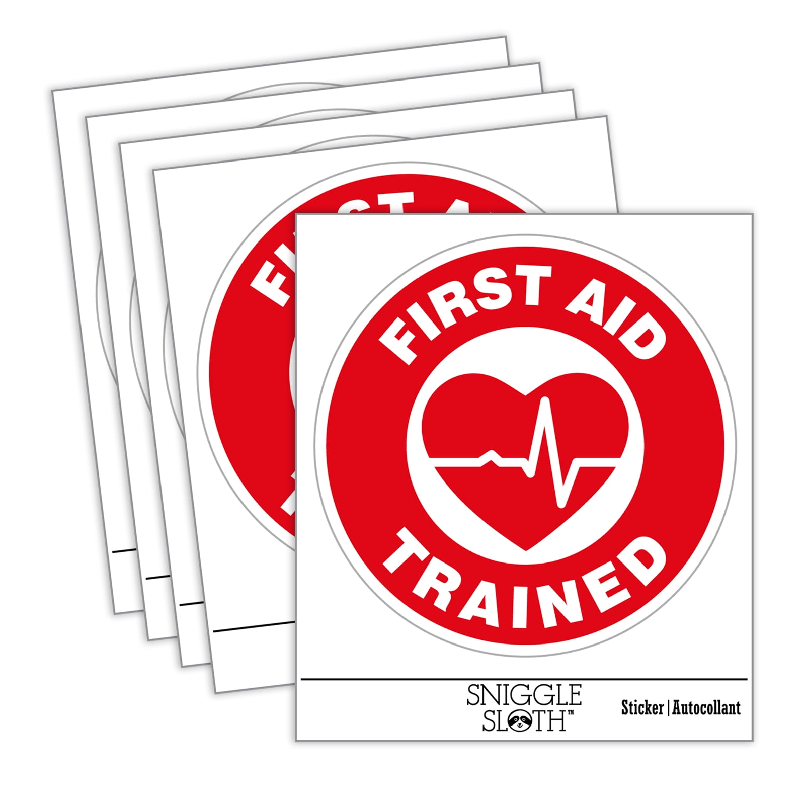 First Aid Trained EKG Heart Car Window Bumper Water Bottle Phone Tablet ...