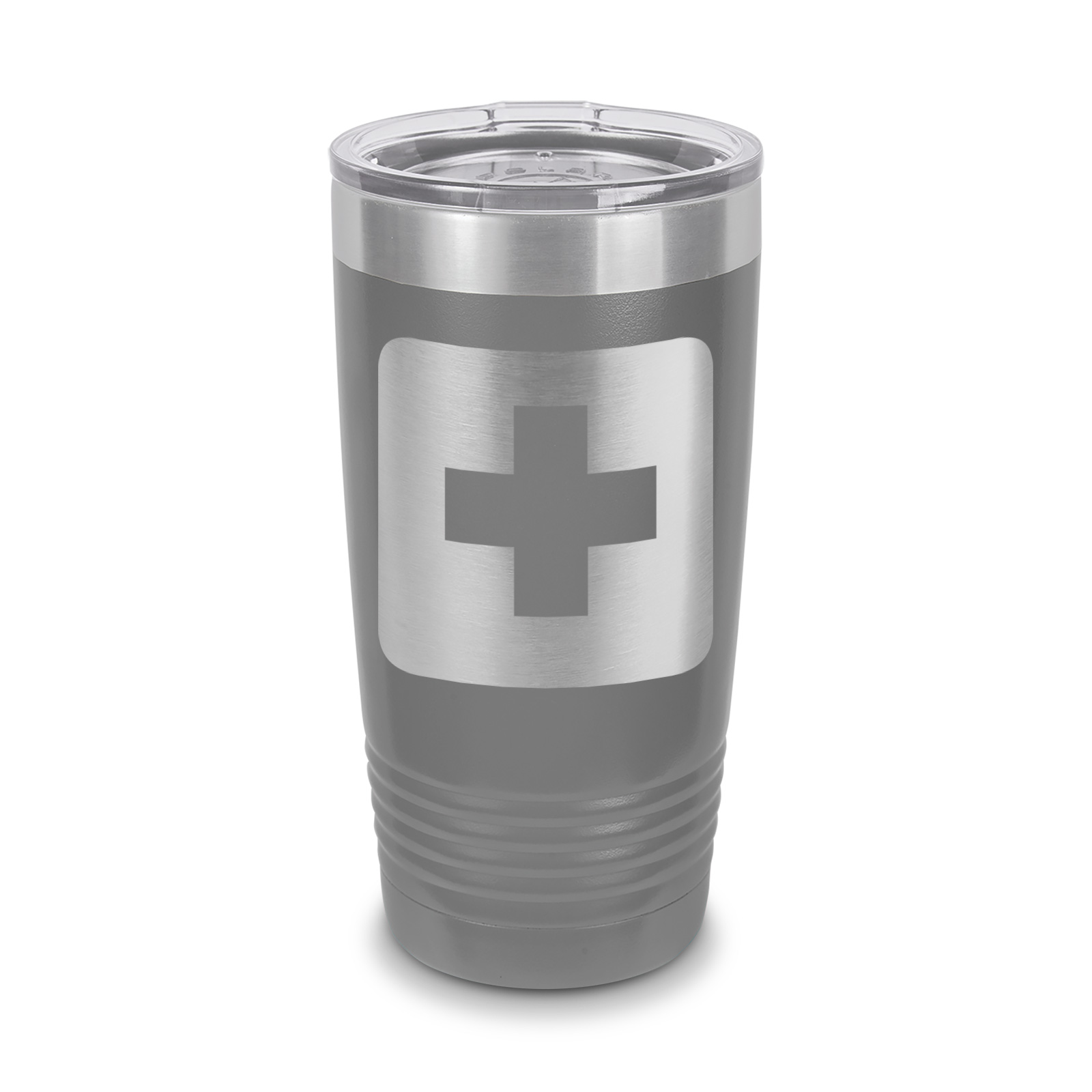 First Aid Tumbler 20 oz - Laser Engraved w/ Clear Lid - Stainless Steel ...