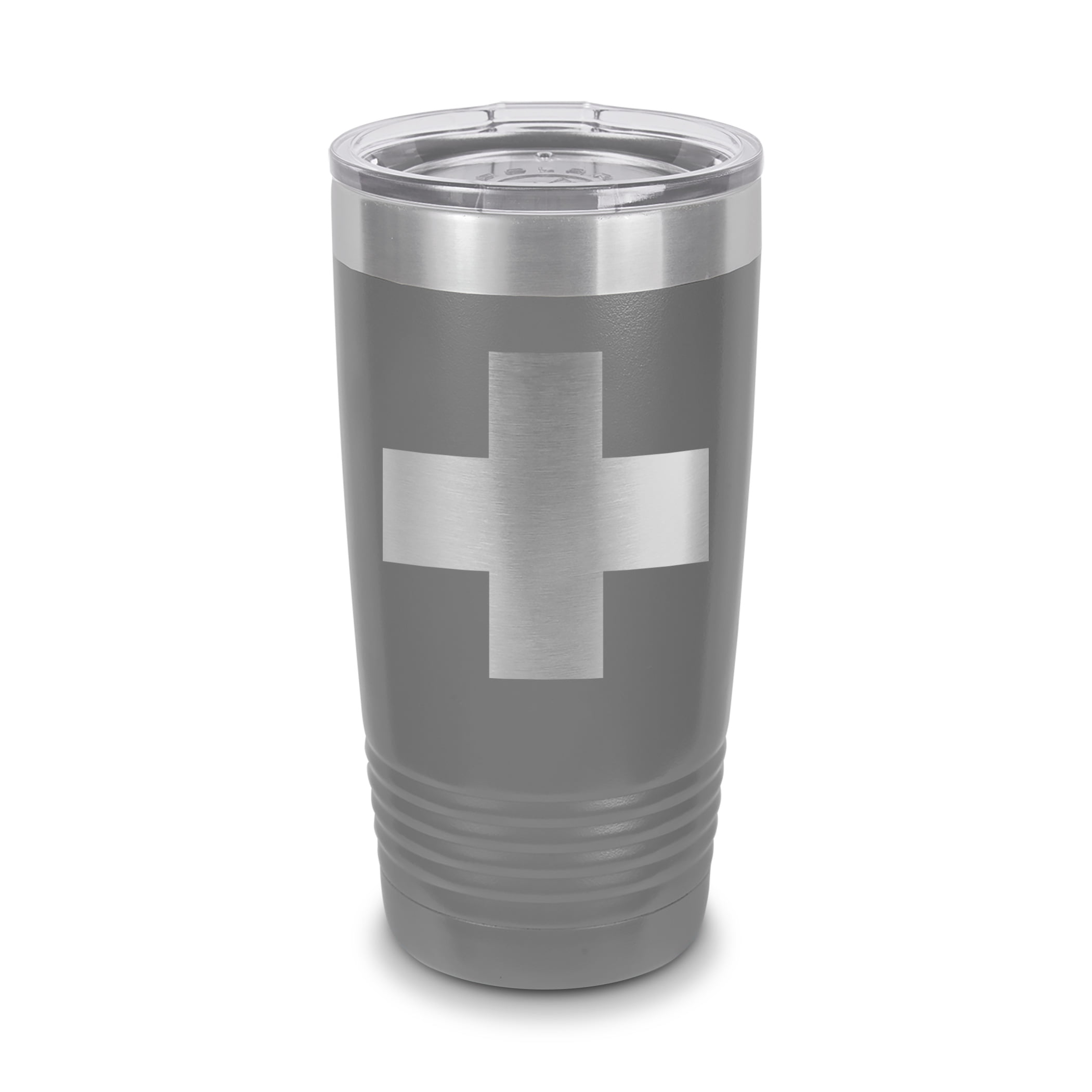 First Aid Tumbler 20 oz - Laser Engraved w/ Clear Lid - Stainless Steel ...