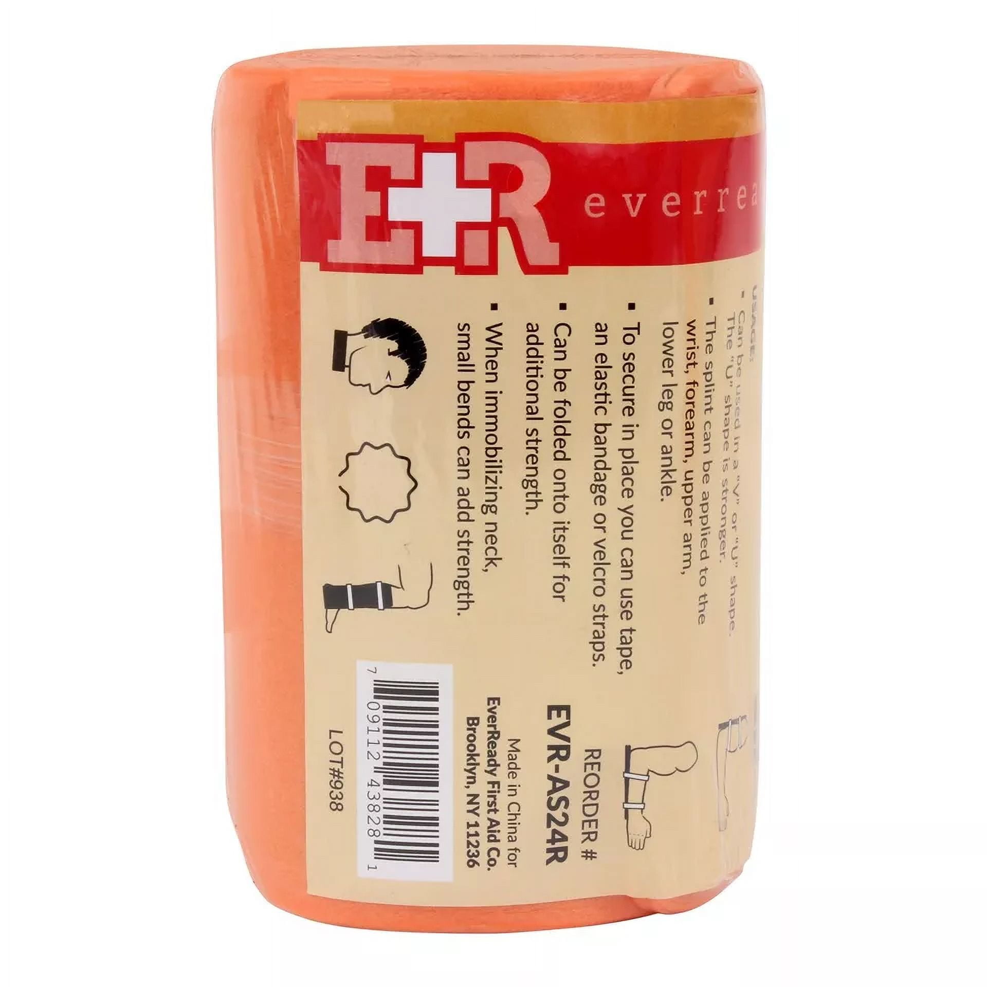 First Aid Universal Aluminum Splint 24 Inch Rolled - Orange - Walmart.com