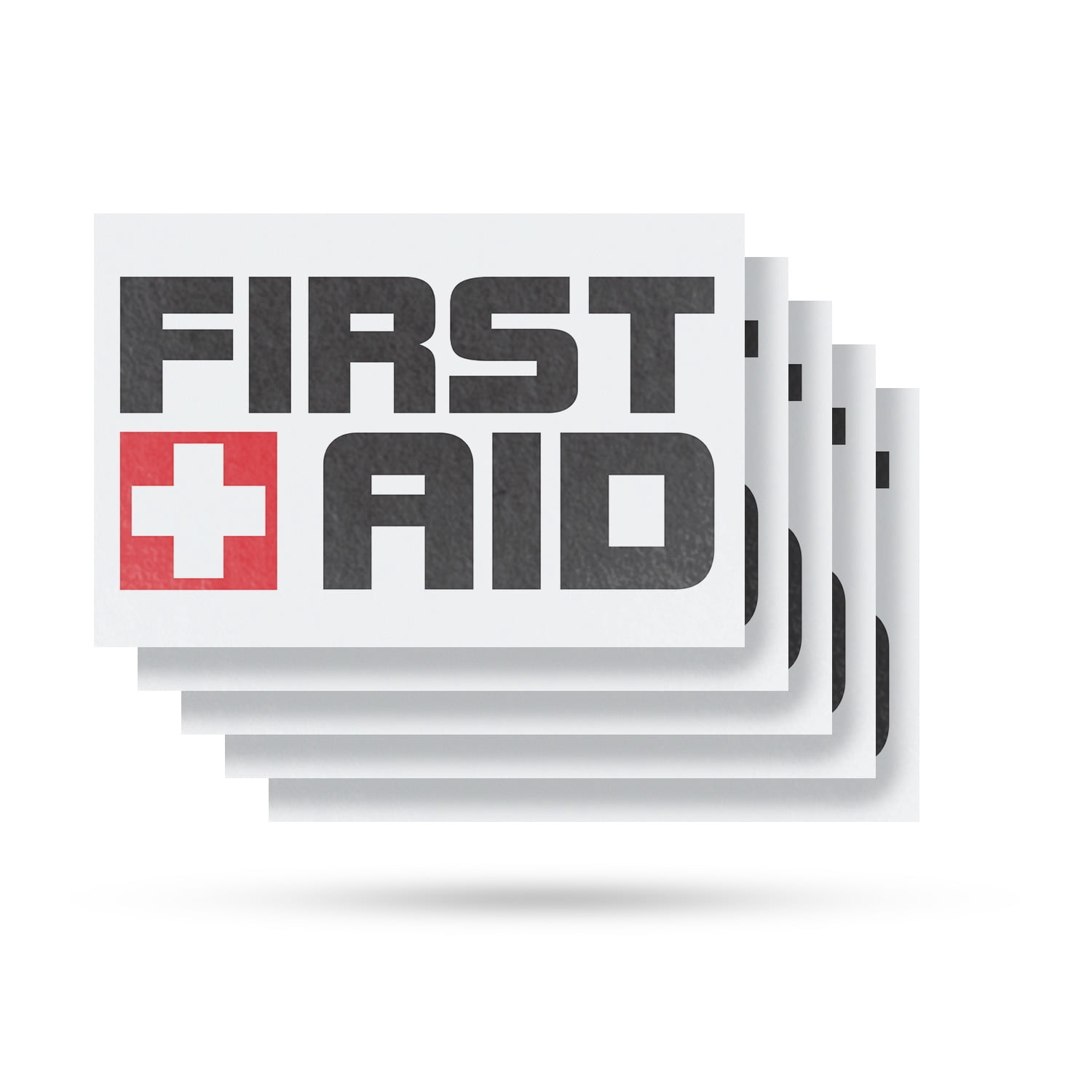 First Aid Vinyl Decal 5 Pack of 12 Inch x 16 Inch Weatherproof Heavy ...