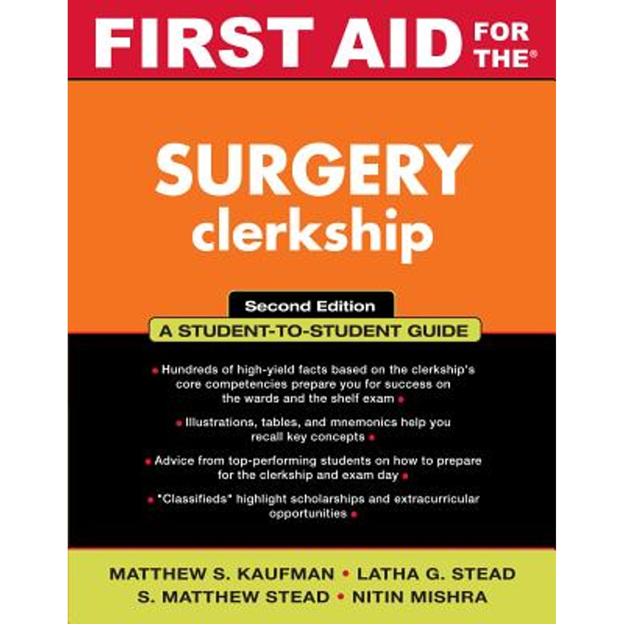 First Aid for the Surgery Clerkship - Walmart.com