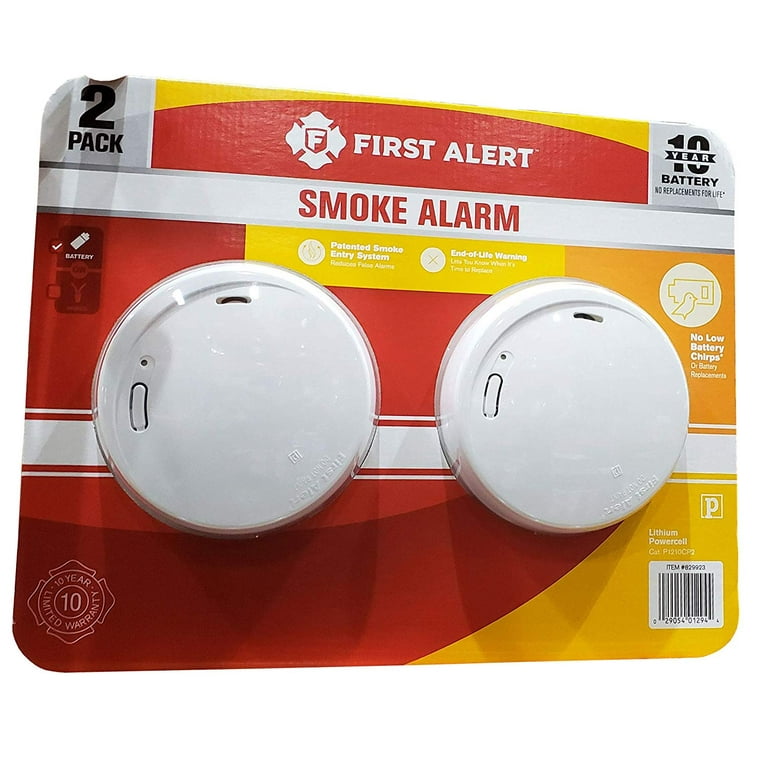 First Alert 10 Year Photoelectric Smoke Alarm Pack,, 09/07/2023