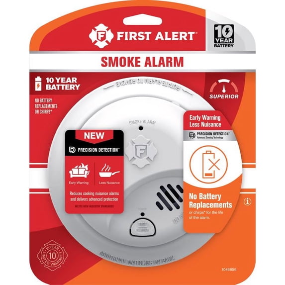 First Alert 1046856, 10 Year Battery Ionization Smoke Alarm - Walmart.com