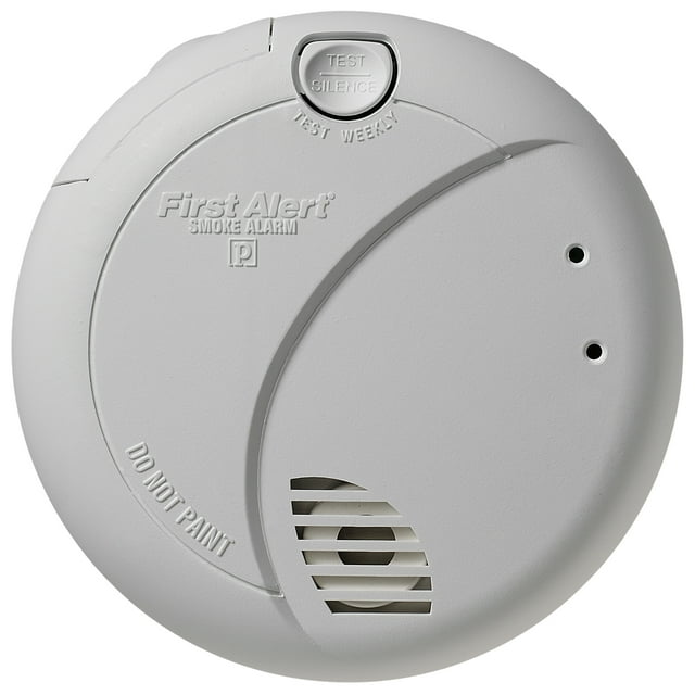 First Alert BRK 7010B Hardwired Photoelectric Smoke Alarm with Battery ...
