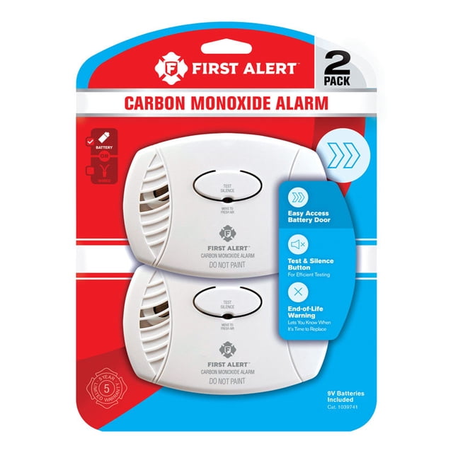 First Alert Battery-Powered Electrochemical Carbon Monoxide Detector ...