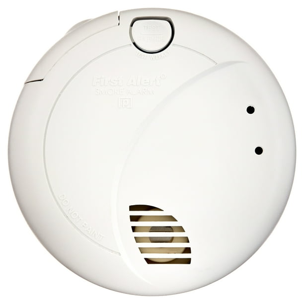First Alert BRK 7010B Hardwired Photoelectric Smoke Alarm with Battery ...