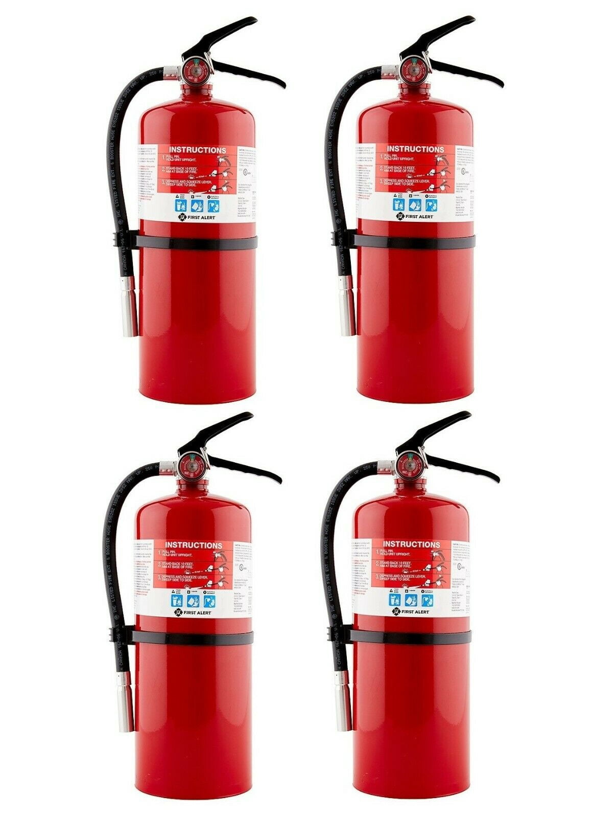 First Alert PRO 10 Fire Extinguisher, Red, 10 lb, 4 PACK - Professional ...