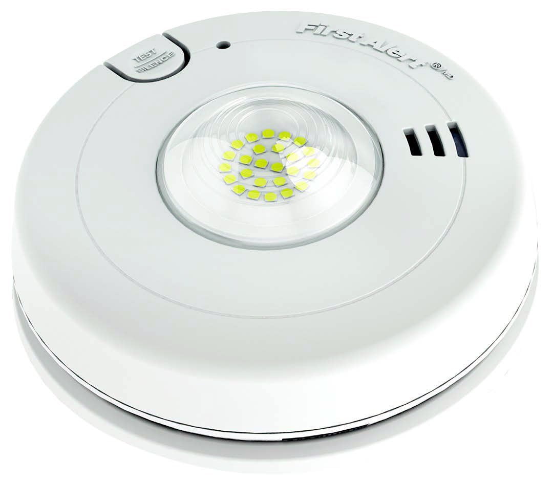 First Alert Hearing Impaired Smoke Detector| Hardwired with LED Strobe ...