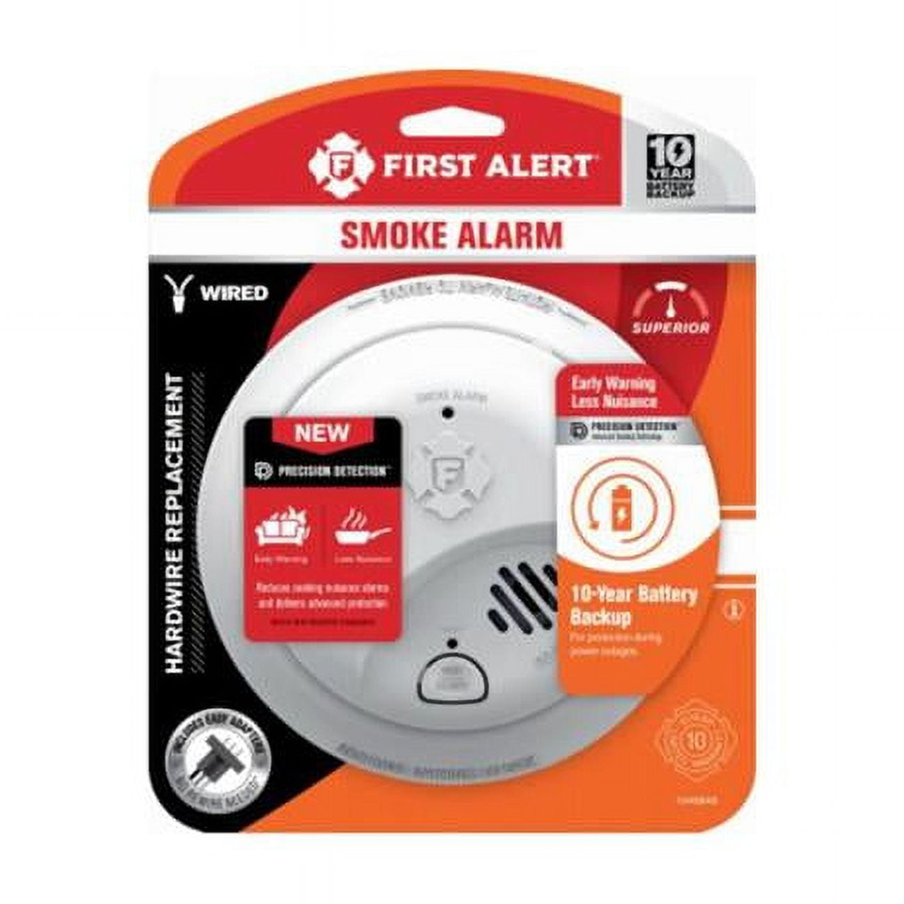 First Alert Interconnect Hard Wired W Battery Back Up Ionization Smoke
