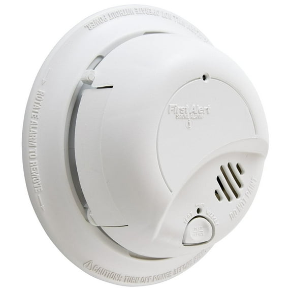 First Alert SA9120BPCN Hardwired 120-Volt AC Smoke Detector with ...