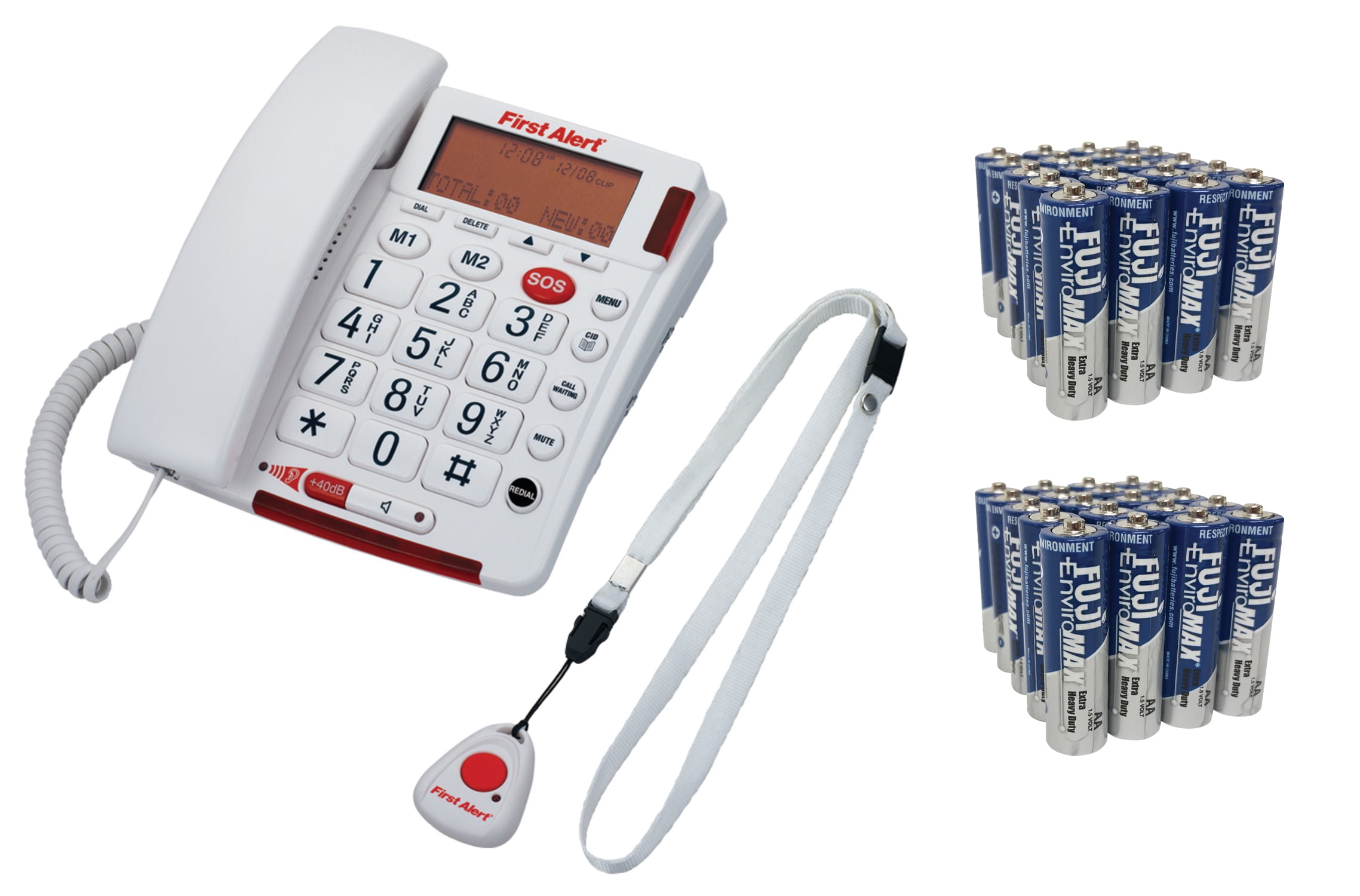 First Alert SFA3800 Big-Button Corded Telephone With Emergency Key ...