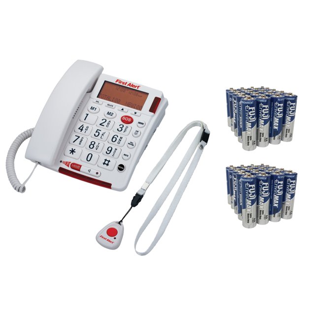 First Alert SFA3800 Big-Button Corded Telephone With Emergency Key ...