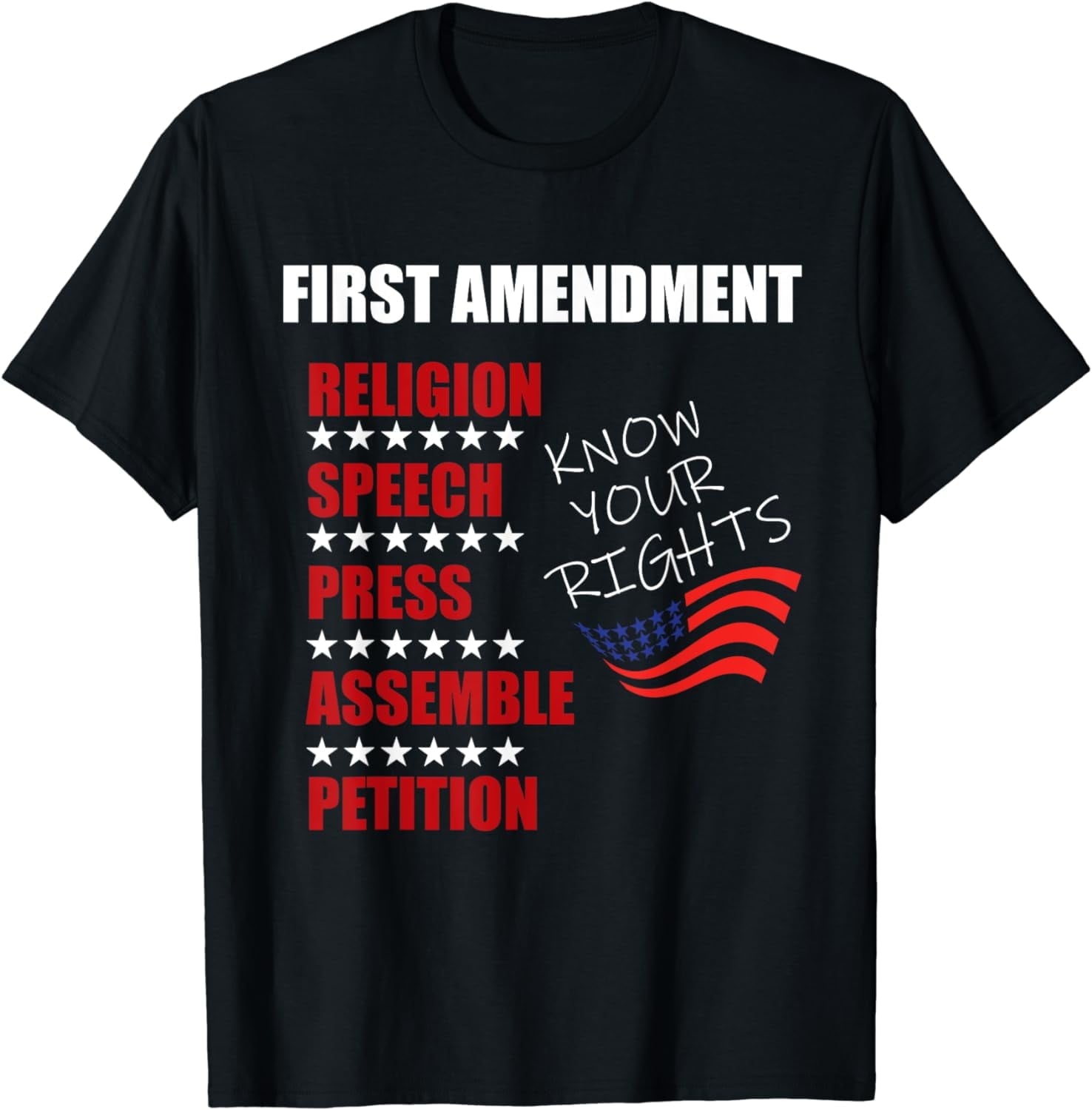 First Amendment Rights Audit United States Constitution Flag T-Shirt ...