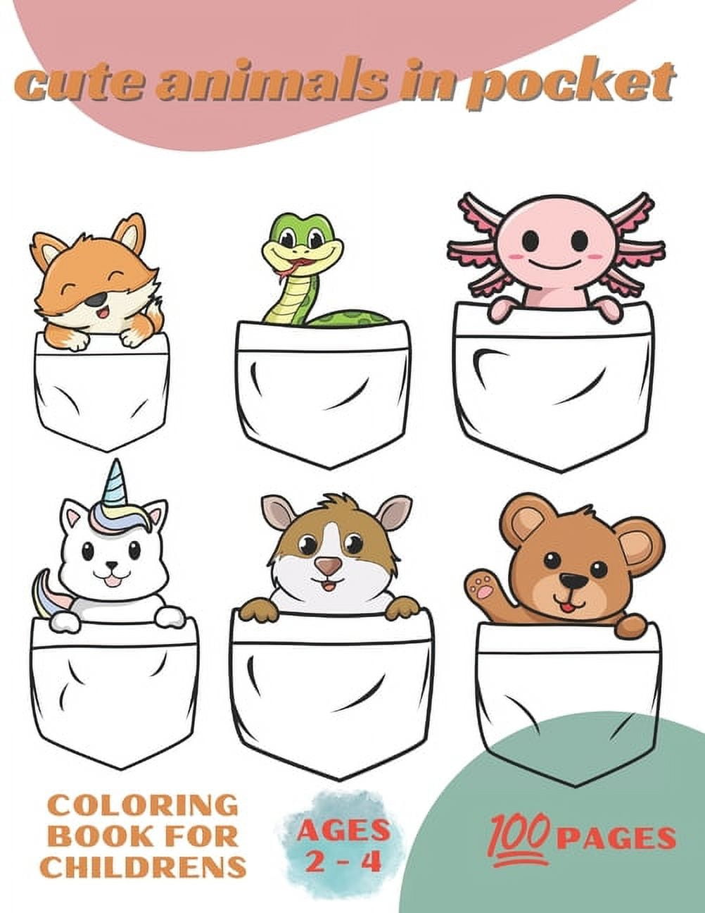 My First Animal in pocket Coloring Book for Toddlers: Big and Simple ...